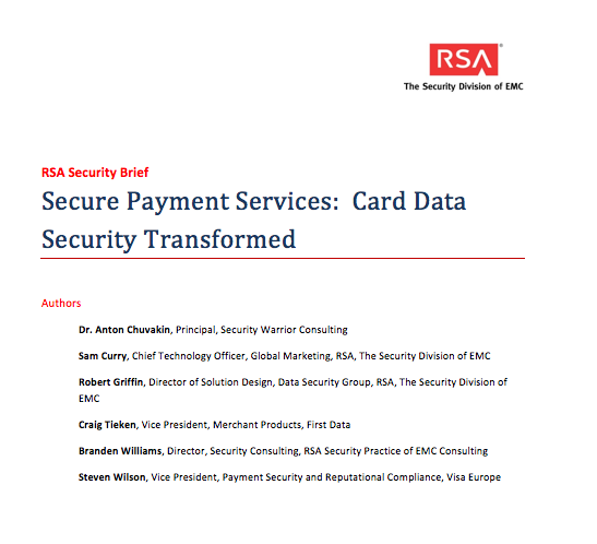 RSA Security Brief, Secure Payment Services: Card Data Security ...